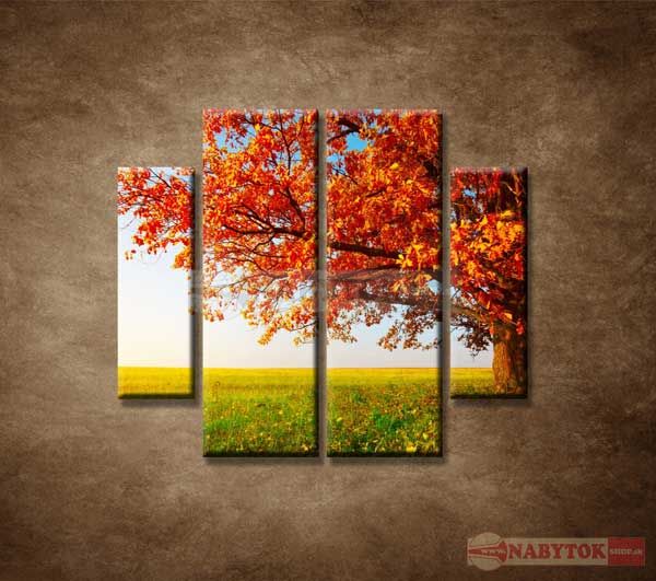 OBRAZ 4 DIELNY Jesenný dub 100X90 CM - Obraz 4 dielny 100x90 cm PRÍRODA ...