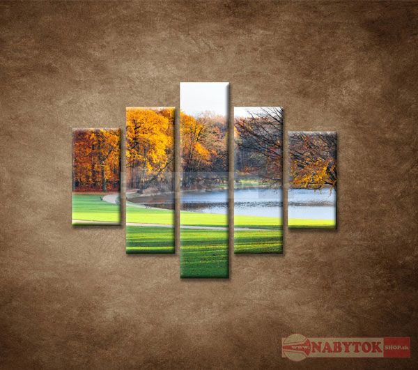 OBRAZ 5 DIELNY Park na jeseň 100X80 CM - Obraz 5 dielny 100x80 cm ...